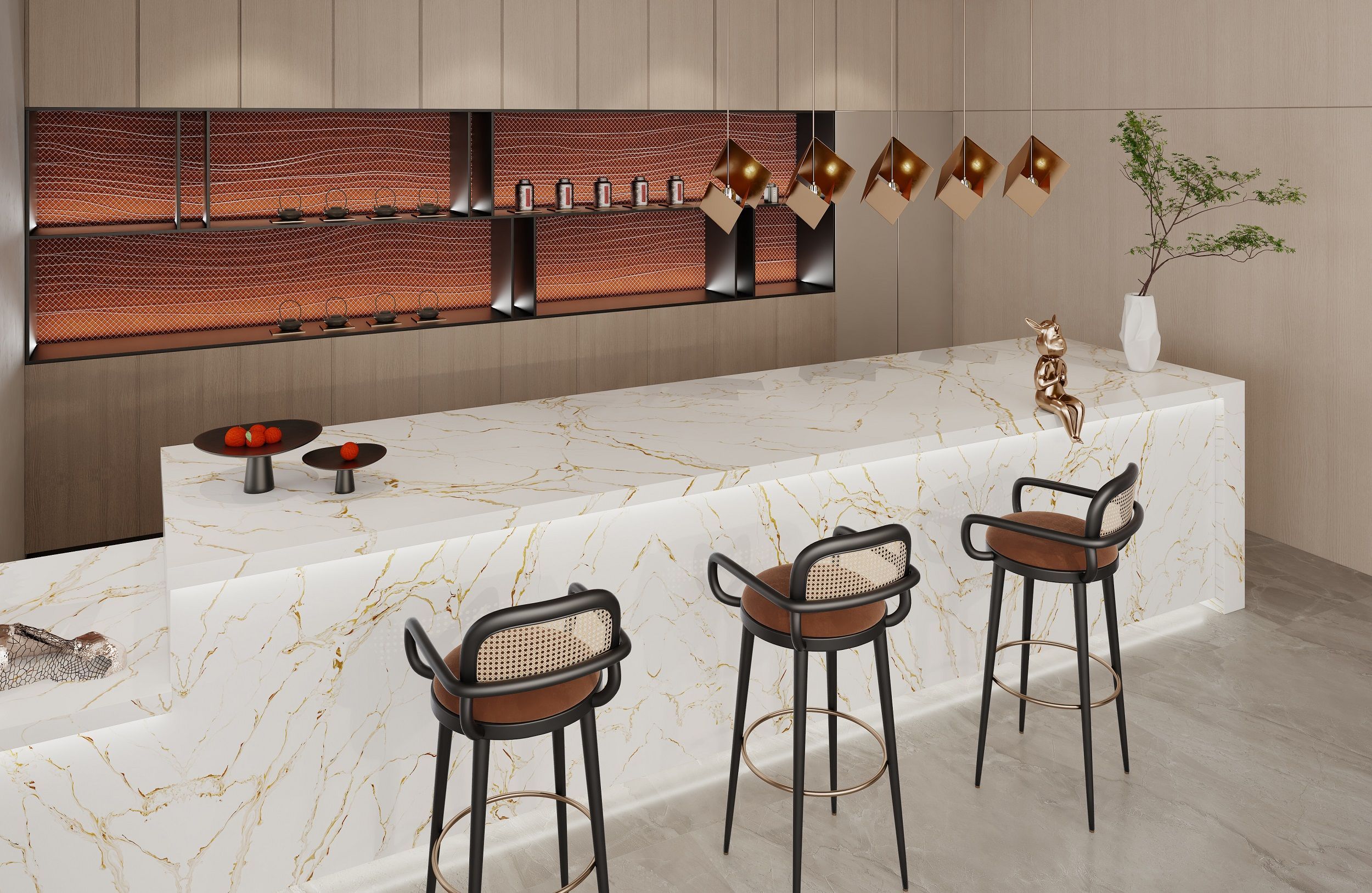 KA97163-CALACATTA PALERMO Natural Collection Quartz Countertops